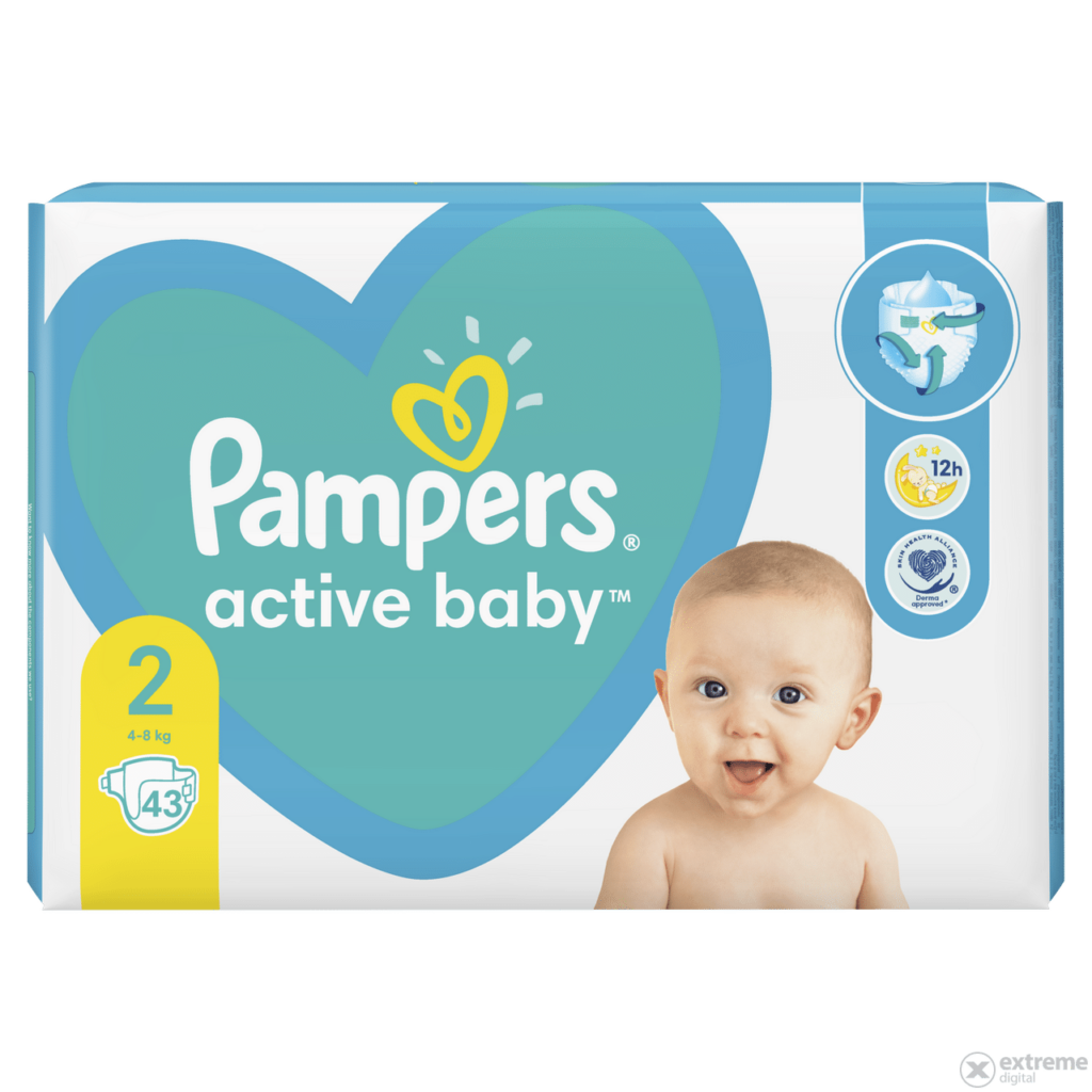 Pampers Active Baby br 2 pelene 4-8kg 43kom - Pharma Viva