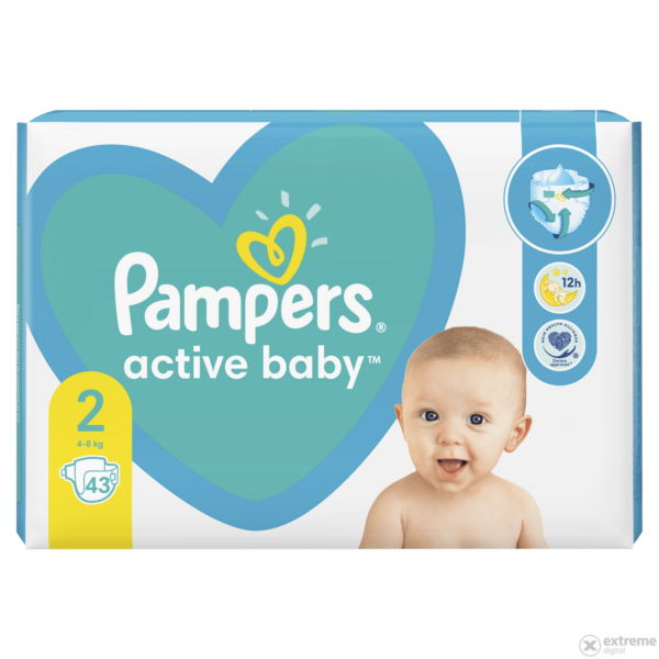 Pampers Active Baby br 2 pelene 4-8kg 43kom - Pharma Viva